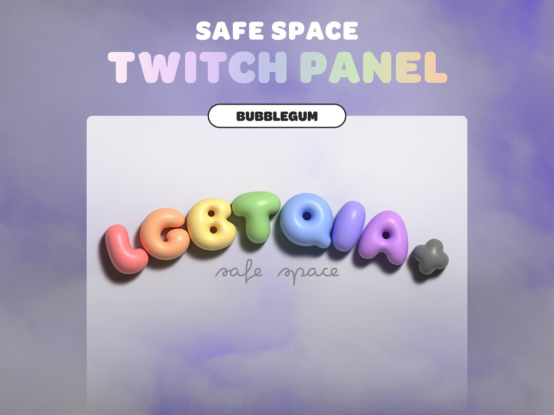 LGBTQIA Safe Space Bubblegum TWITCH PANEL Pride Love Cute Pastel ...