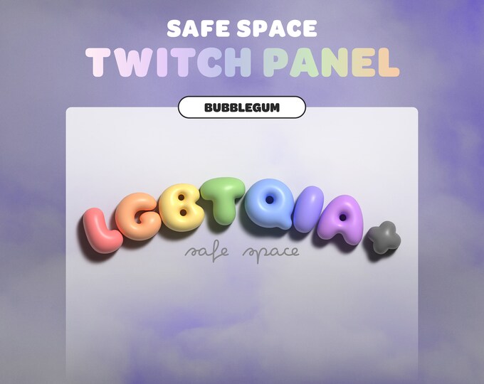 LGBTQIA+ Safe Space Bubblegum TWITCH PANEL | Pride | Love | Cute ...