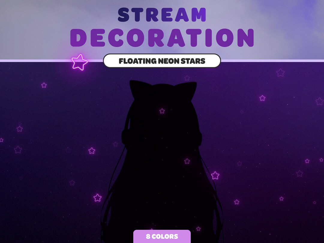 ANIMATED STREAM DECORATION Floating Neon Stars | Particles | Streamer ...