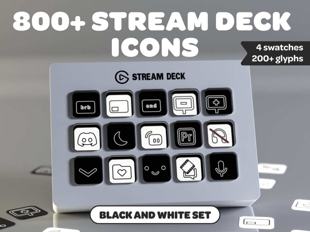 STREAM DECK ICONS Black and White Streamer Twitch Discord Youtube ...