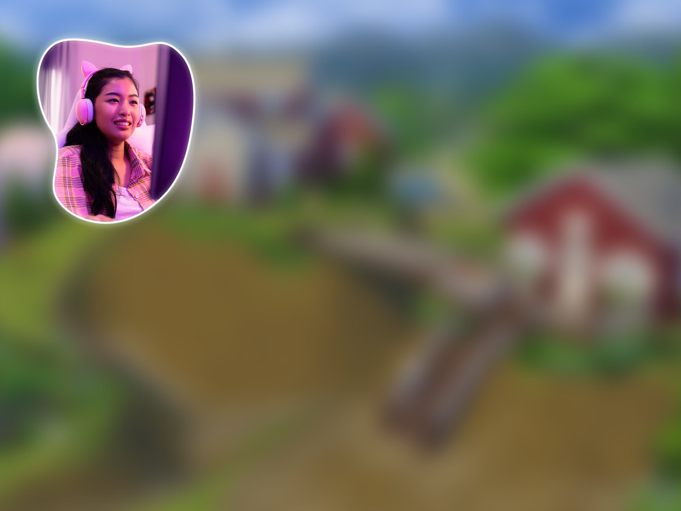 Organic Shape WEBCAM OVERLAY Soft White Glow for Streamers - Etsy