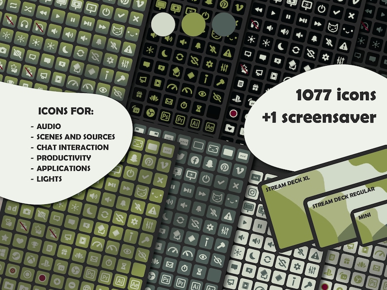 STREAM DECK ICONS Matcha Streamer Twitch Discord - Etsy