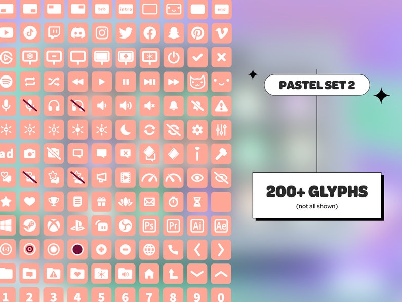 STREAM DECK ICONS Pastel 2 Streamer Twitch Discord - Etsy