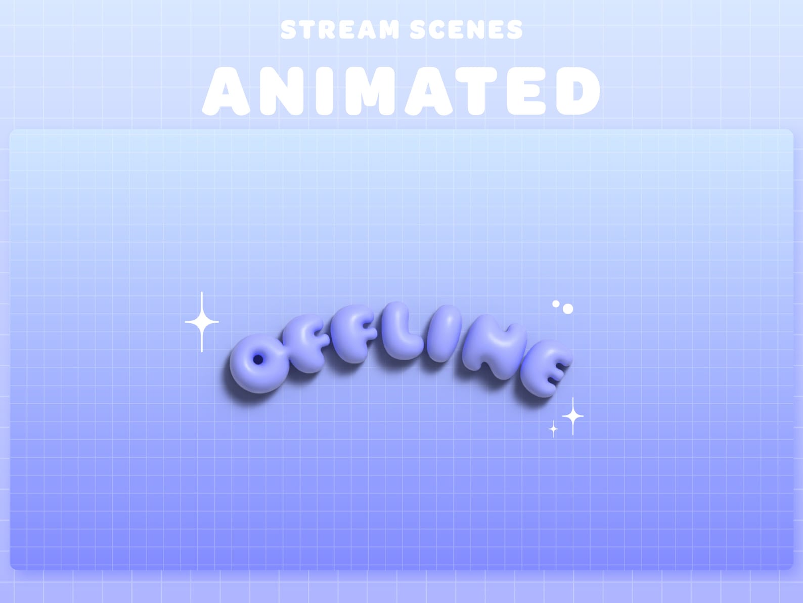 Cute Blue Bubblegum ANIMATED STREAM SCENE Pack | Pastel Blue | Streamer ...
