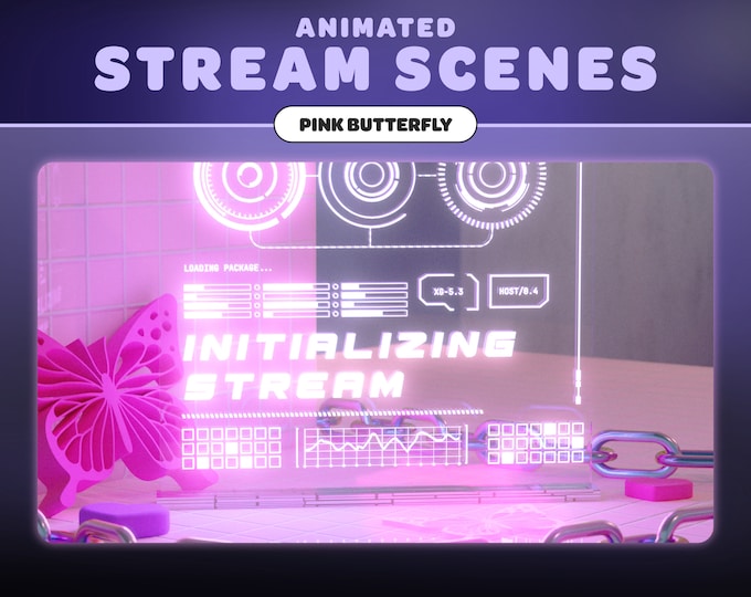ANIMATED STREAM SCENE Pack | Pink Butterfly | Y2K | Sci Fi | 2000s ...