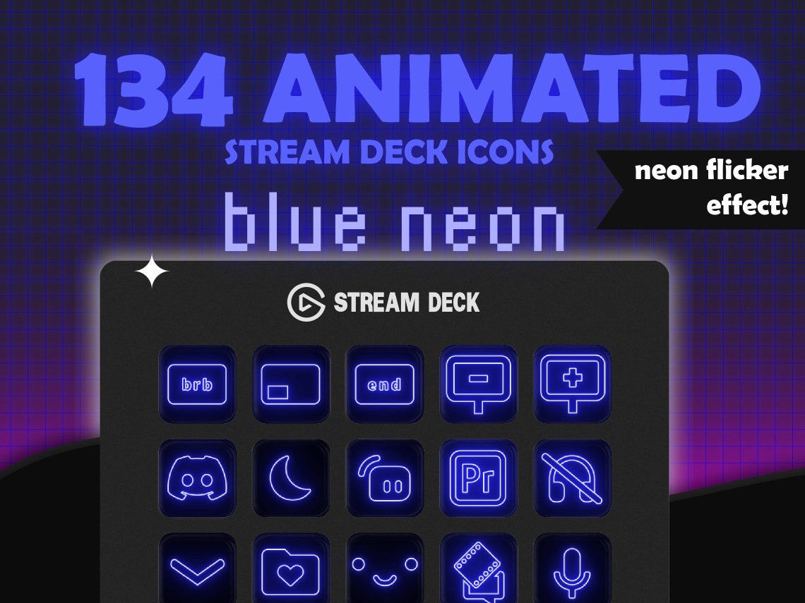 ANIMATED BLUE NEON stream deck icons Streamer Twitch - Etsy Schweiz