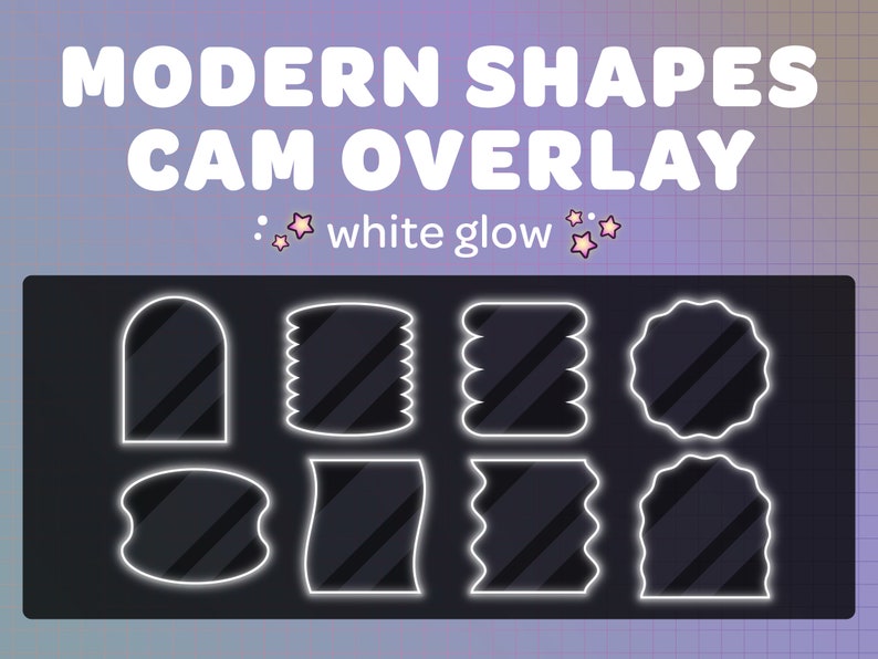 Modern Shapes WEBCAM OVERLAY Soft White Glow for Streamers - Etsy