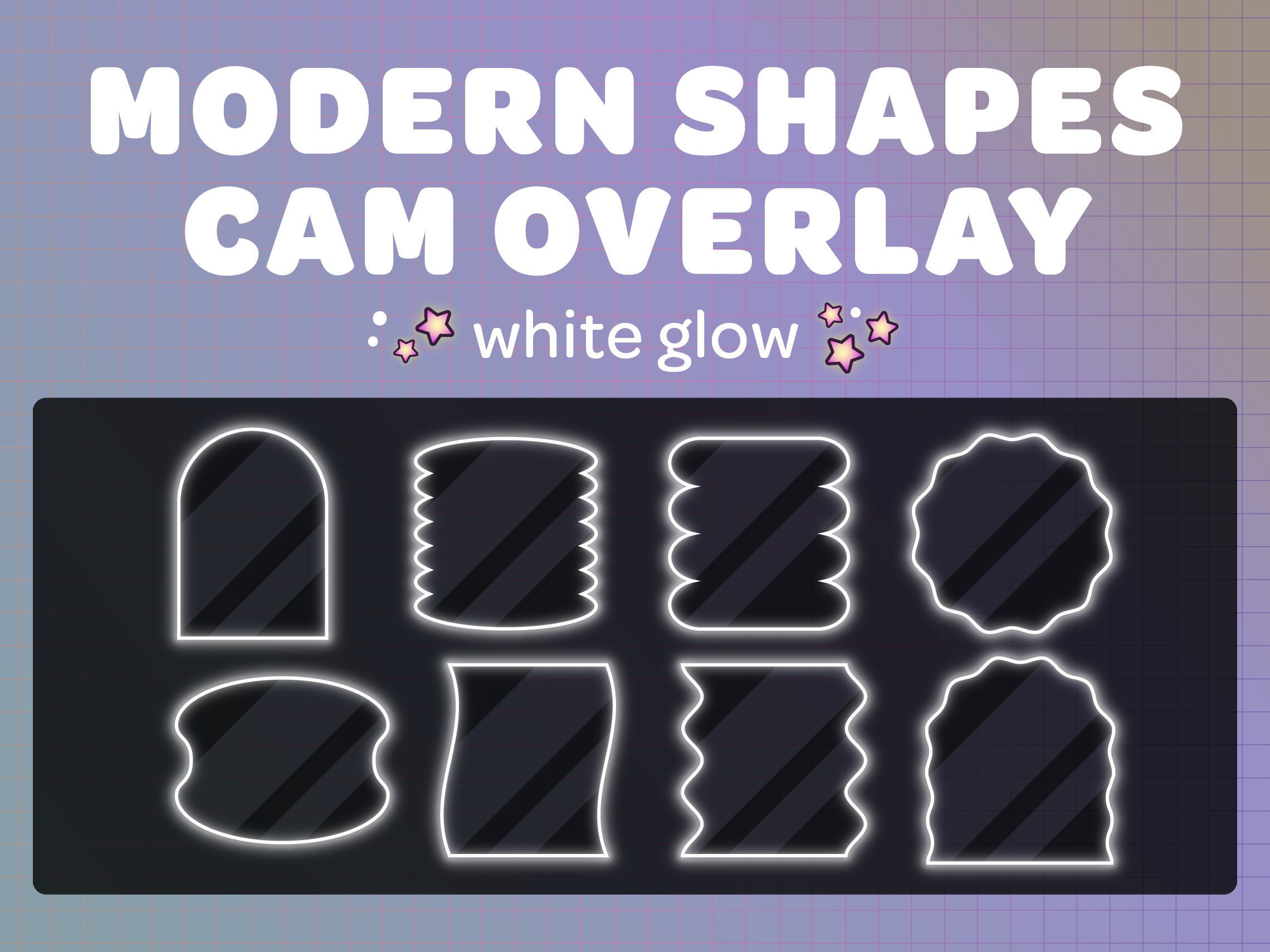 Modern Shapes WEBCAM OVERLAY Soft White Glow for Streamers - Etsy