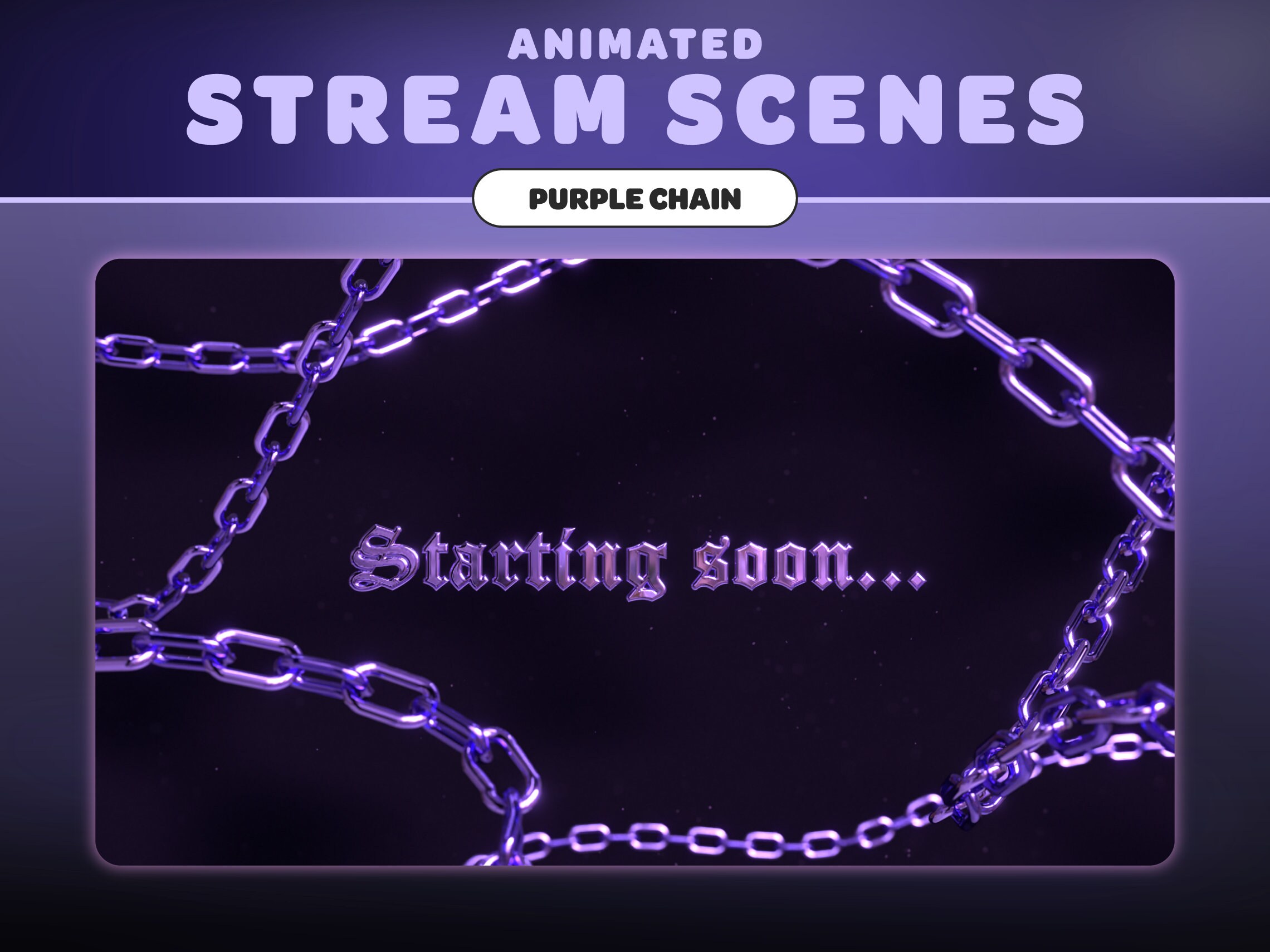 ANIMATED STREAM SCENE Pack Purple Chains Y2K Chrome - Etsy