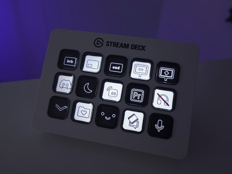 STREAM DECK ICONS Black and White Streamer Twitch - Etsy