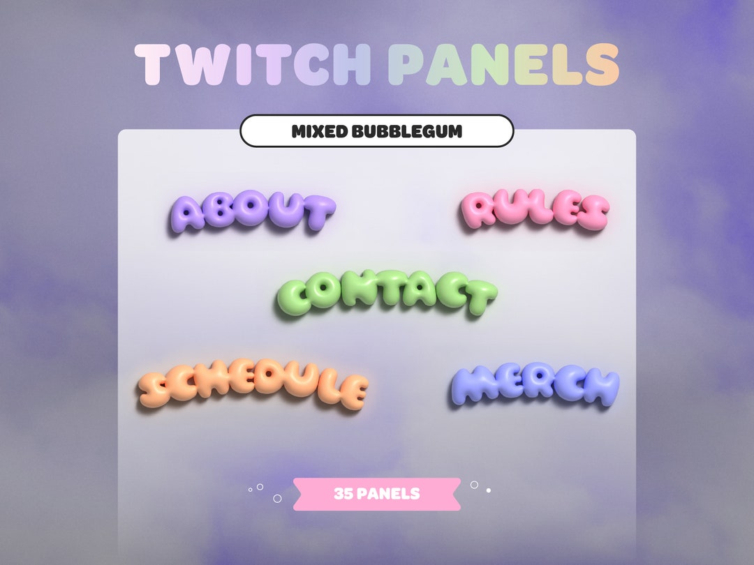 Mixed Bubblegum TWITCH PANELS | Cute | Pastel | Streamer | Twitch ...