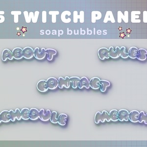 Soap Bubble TWITCH PANELS Dreamy Pastel Cute Streamer Twitch Streaming ...