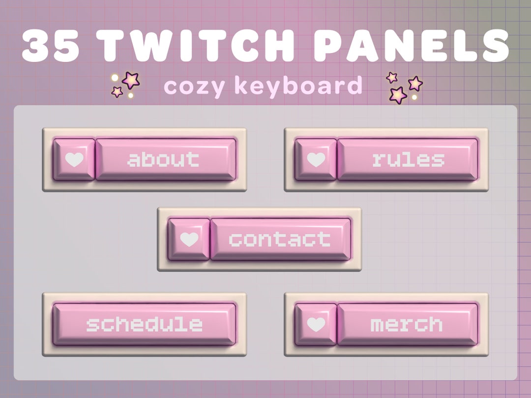 Gaming Keyboard TWITCH PANELS Soft Pastel Pink Streamer Twitch ...
