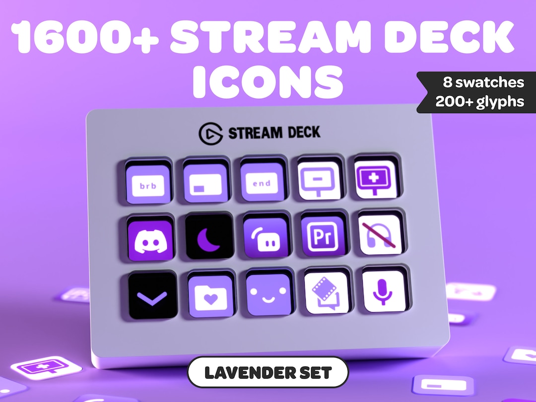 STREAM DECK ICONS Lavender Streamer Twitch Discord Youtube Streaming ...