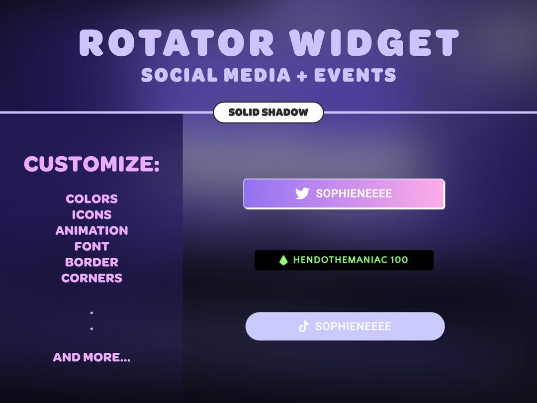 Customizable Event and Social Media Rotator Widget | for Twitch, Youtube and Facebook Streamers ...