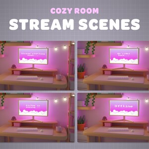 ANIMATED STREAM SCENES Cozy Room | Pastel Pink | Streamer | Twitch ...