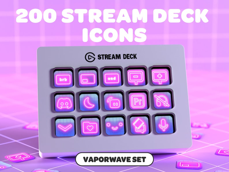 STREAM DECK ICONS Vaporwave Pink and Purple Streamer - Etsy