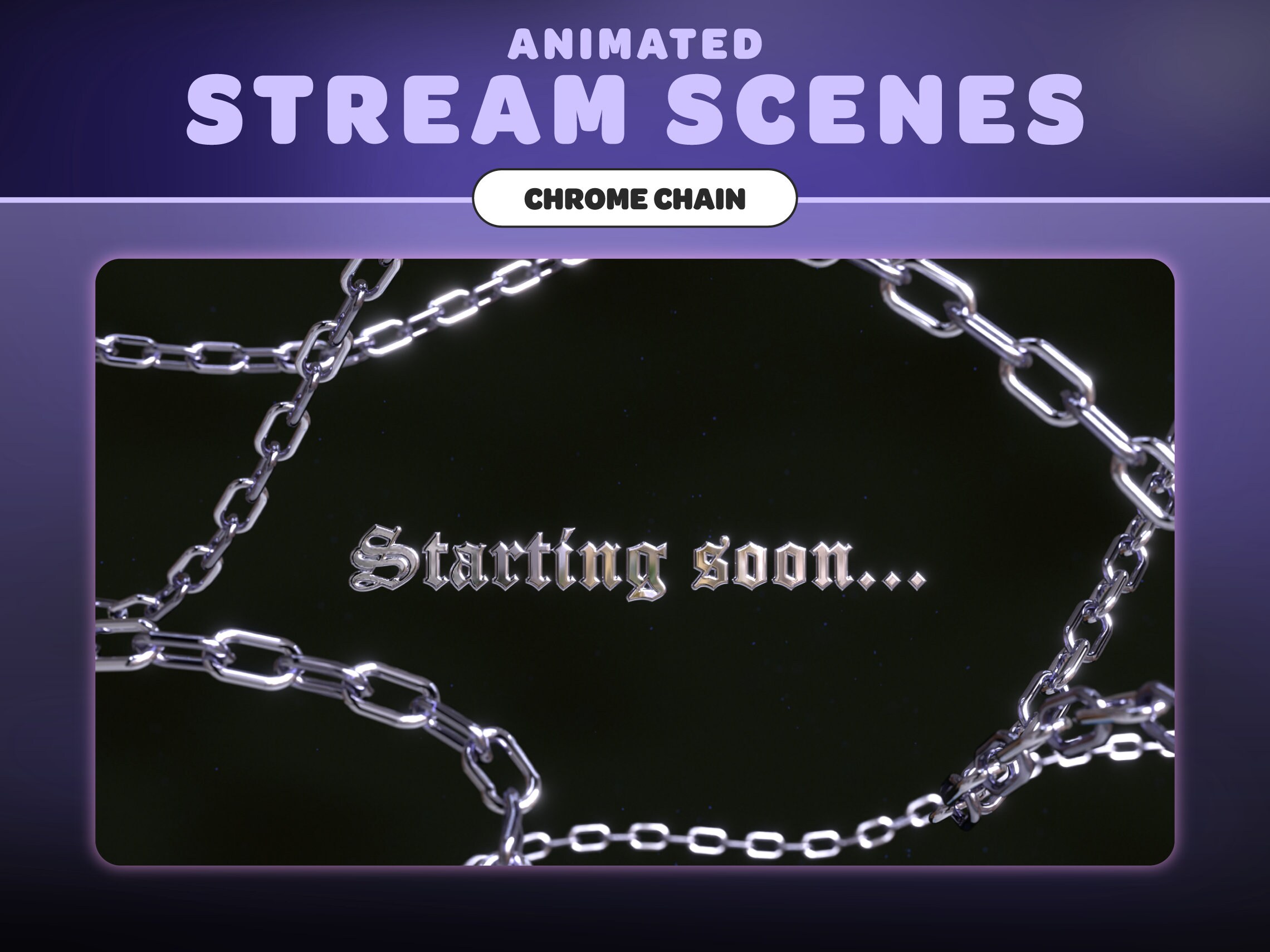 ANIMATED STREAM SCENE Pack Chrome Chains Y2K Chrome - Etsy