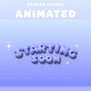 Cute Blue Bubblegum ANIMATED STREAM SCENE Pack | Pastel Blue | Streamer ...