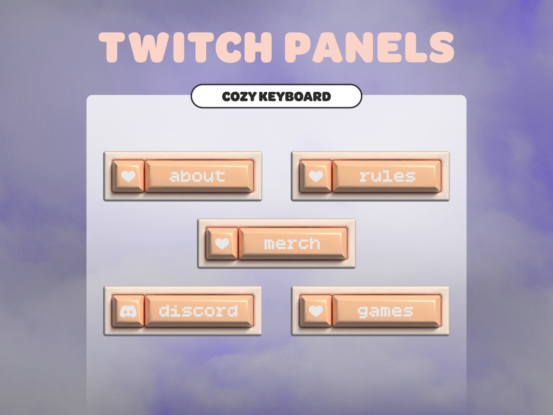 Gaming Keyboard TWITCH PANELS | Soft Pastel Peach | Streamer | Twitch ...