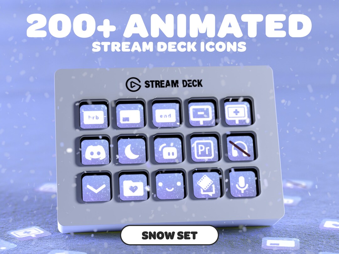 ANIMATED SNOW Stream Deck Icons Pastel Blue Streamer - Etsy