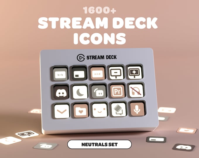 STREAM DECK ICONS Neutral Tones | Streamer | Twitch | Streaming Assets ...