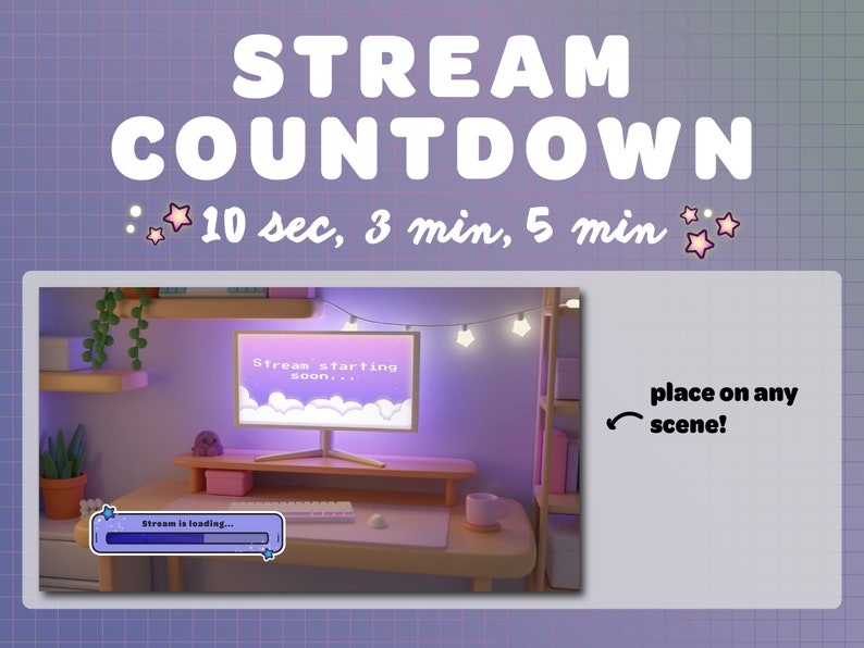 Stream Countdown Timer Deep Blue Stars Streamer Twitch - Etsy
