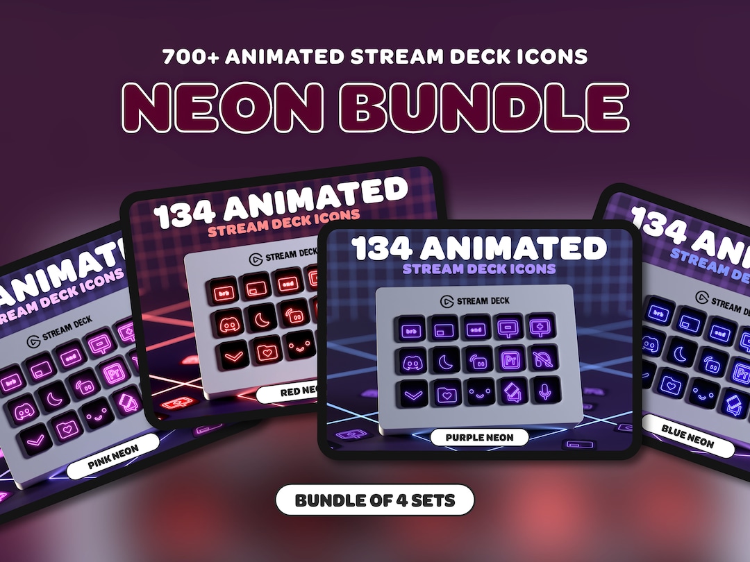 Animated STREAM DECK ICONS Neon Bundle | Streamer | Twitch | Discord ...