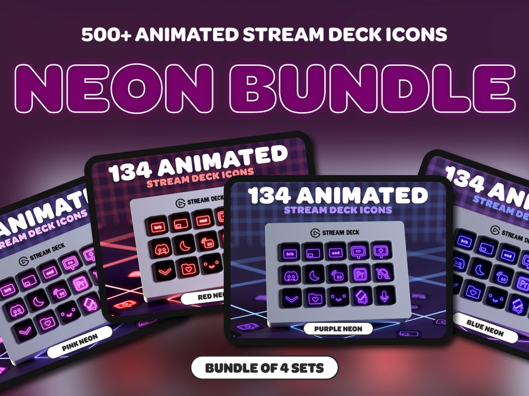 Animated STREAM DECK ICONS Neon Bundle Streamer Twitch - Etsy