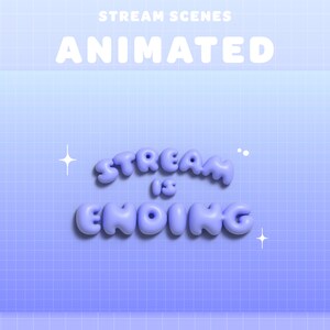 Cute Blue Bubblegum ANIMATED STREAM SCENE Pack | Pastel Blue | Streamer ...