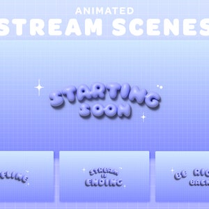 Cute Blue Bubblegum ANIMATED STREAM SCENE Pack | Pastel Blue | Streamer ...