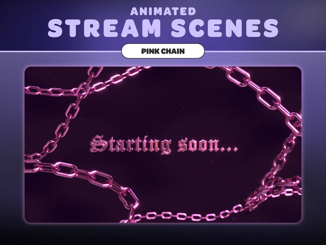 ANIMATED STREAM SCENE Pack Pink Chains Y2K Chrome 2000s Style 90s ...