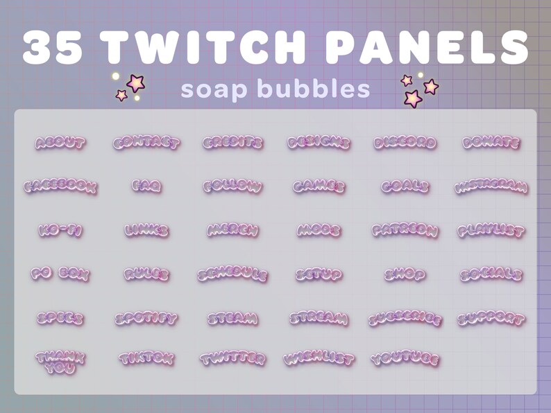 Soap Bubble TWITCH PANELS Dreamy Pastel Cute Streamer - Etsy