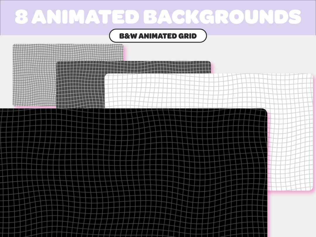ANIMATED BACKGROUNDS Animated Warp Grid Black and White - Etsy
