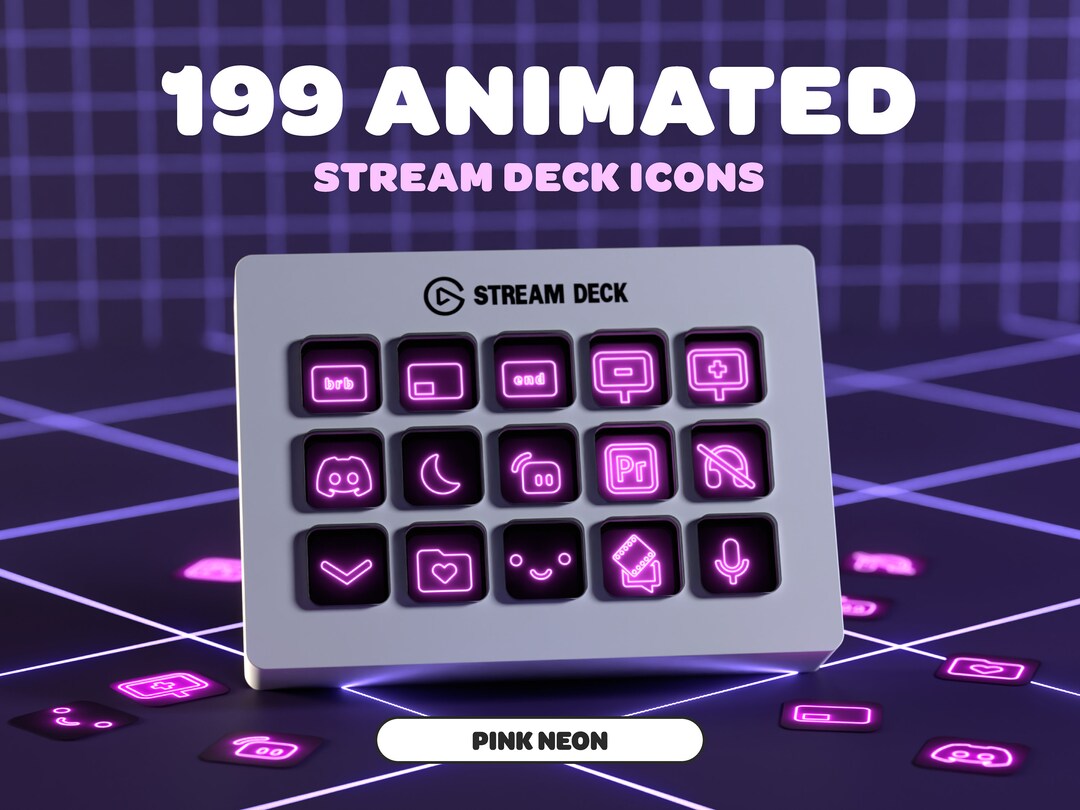 ANIMATED PINK NEON Stream Deck Icons | Streamer | Twitch | Discord ...