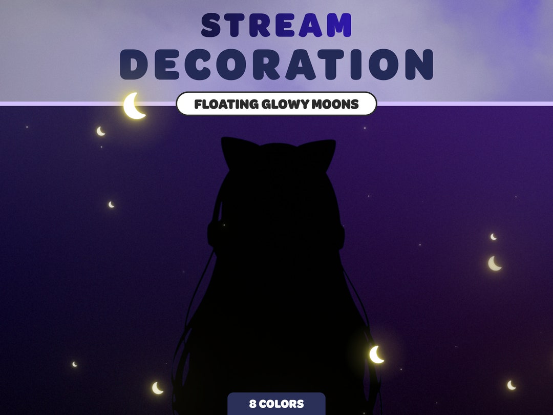 ANIMATED STREAM DECORATION Floating Glowy Moons | Particles | Streamer ...
