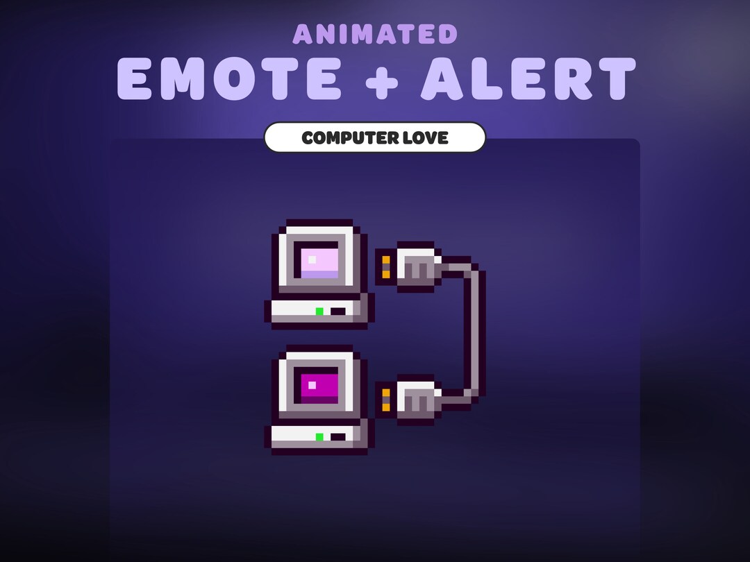ANIMATED EMOTE | Retro Computer Love | Pink | Streamer | Twitch ...