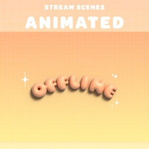 Cute Peach Bubblegum ANIMATED STREAM SCENE Pack | Pastel Orange and ...