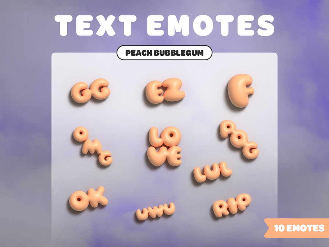 Peach Bubblegum EMOTES | Cute Pastel Orange | Streamer | Twitch ...