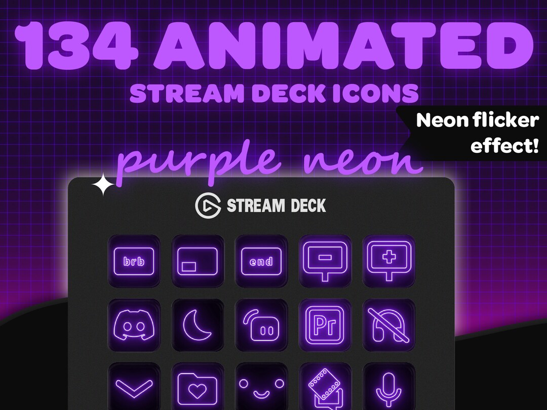 ANIMATED PURPLE NEON Stream Deck Icons Streamer Twitch - Etsy Australia