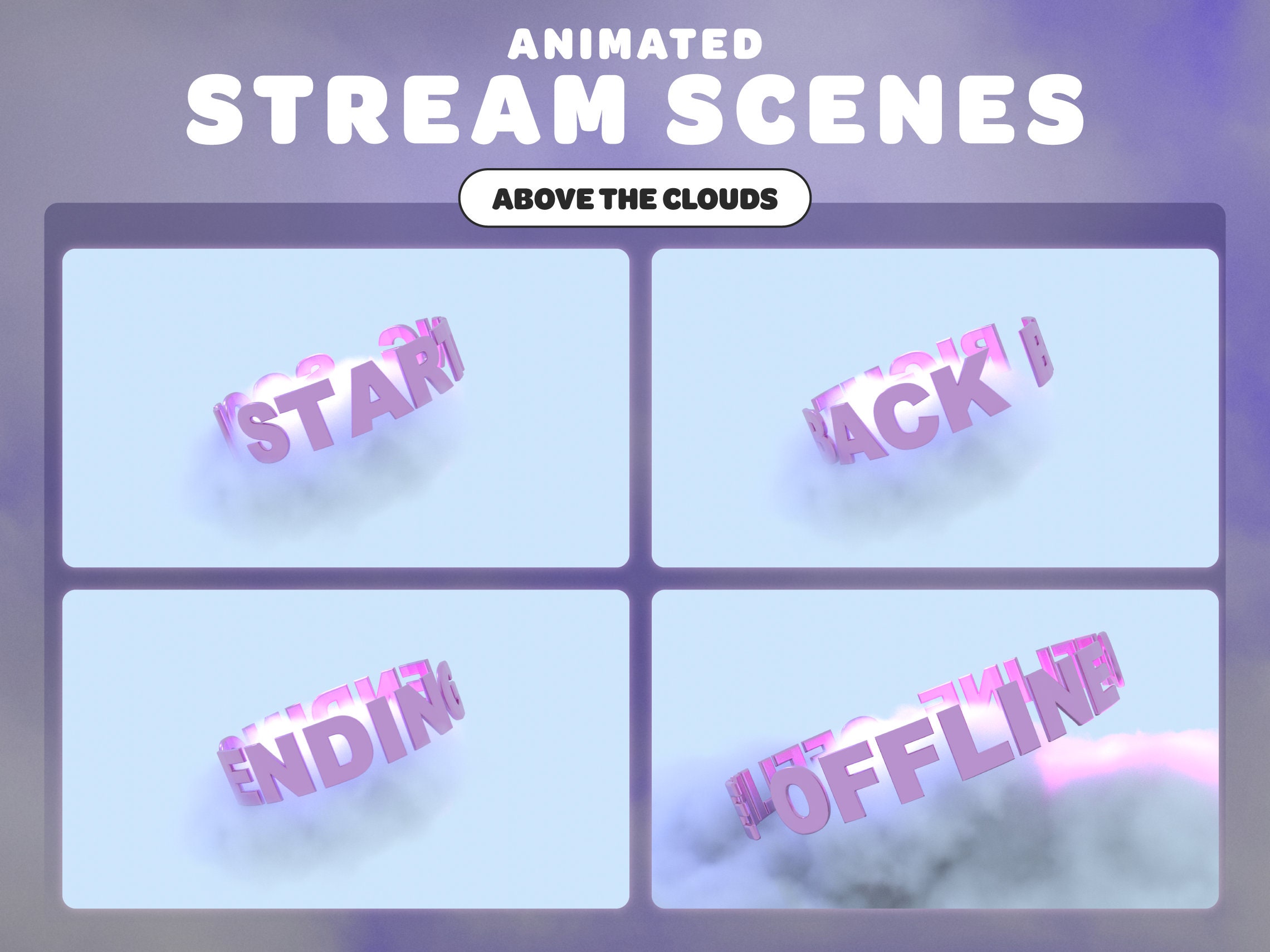 ANIMATED STREAM SCENE Pack Above the Clouds Y2K Streamer - Etsy