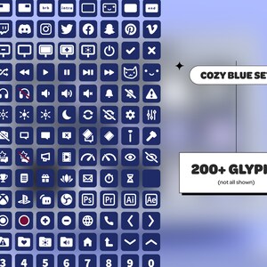STREAM DECK ICONS Cozy Blue | Streamer | Twitch | Discord | Youtube ...