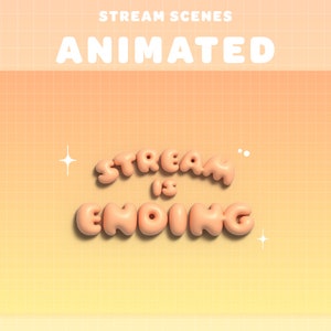Cute Peach Bubblegum ANIMATED STREAM SCENE Pack | Pastel Orange and ...