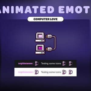 ANIMATED EMOTE Retro Computer Love Pink Streamer - Etsy
