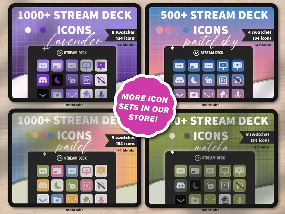 STREAM DECK ICONS Pink Streamer Twitch Discord Youtube - Etsy