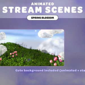 ANIMATED STREAM SCENE Pack | Spring Blossom | Pink | Cute | 2000s Style ...