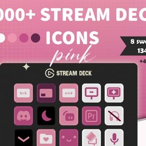 STREAM DECK ICONS Pink Streamer Twitch Discord Youtube - Etsy