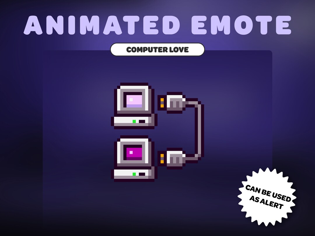 ANIMATED EMOTE Retro Computer Love Pink Streamer - Etsy