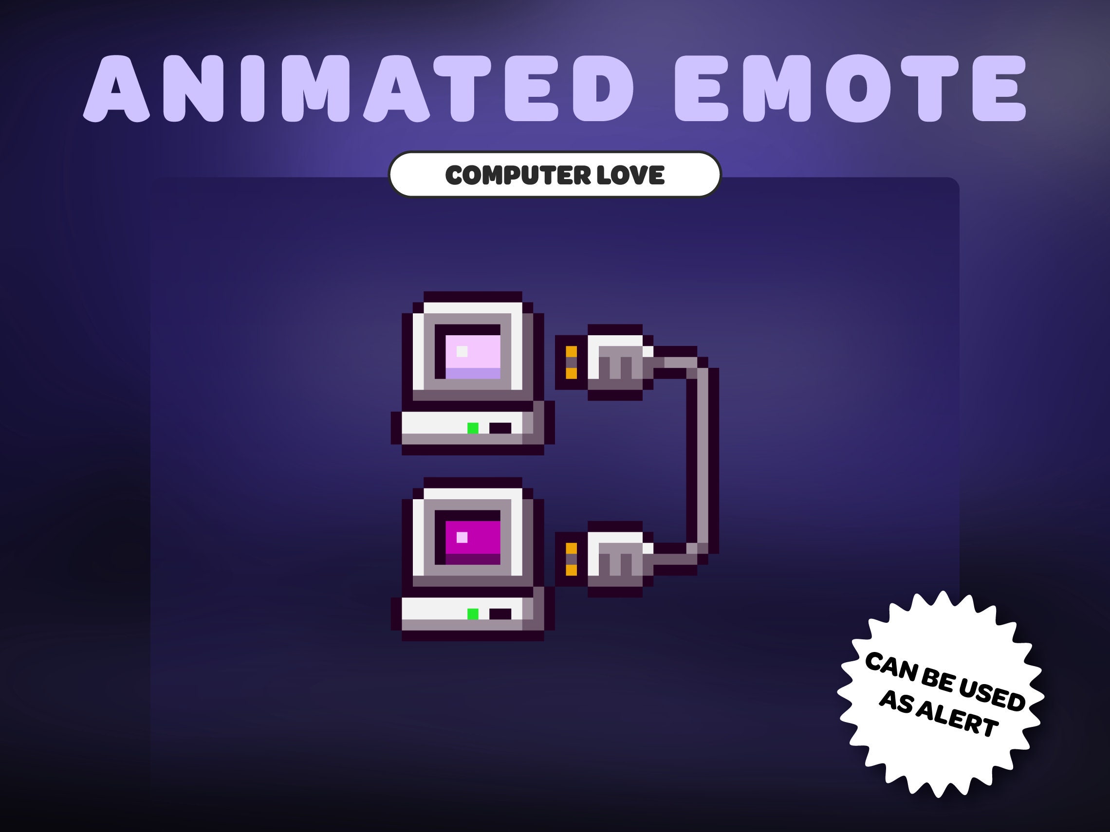 ANIMATED EMOTE Retro Computer Love Pink Streamer - Etsy
