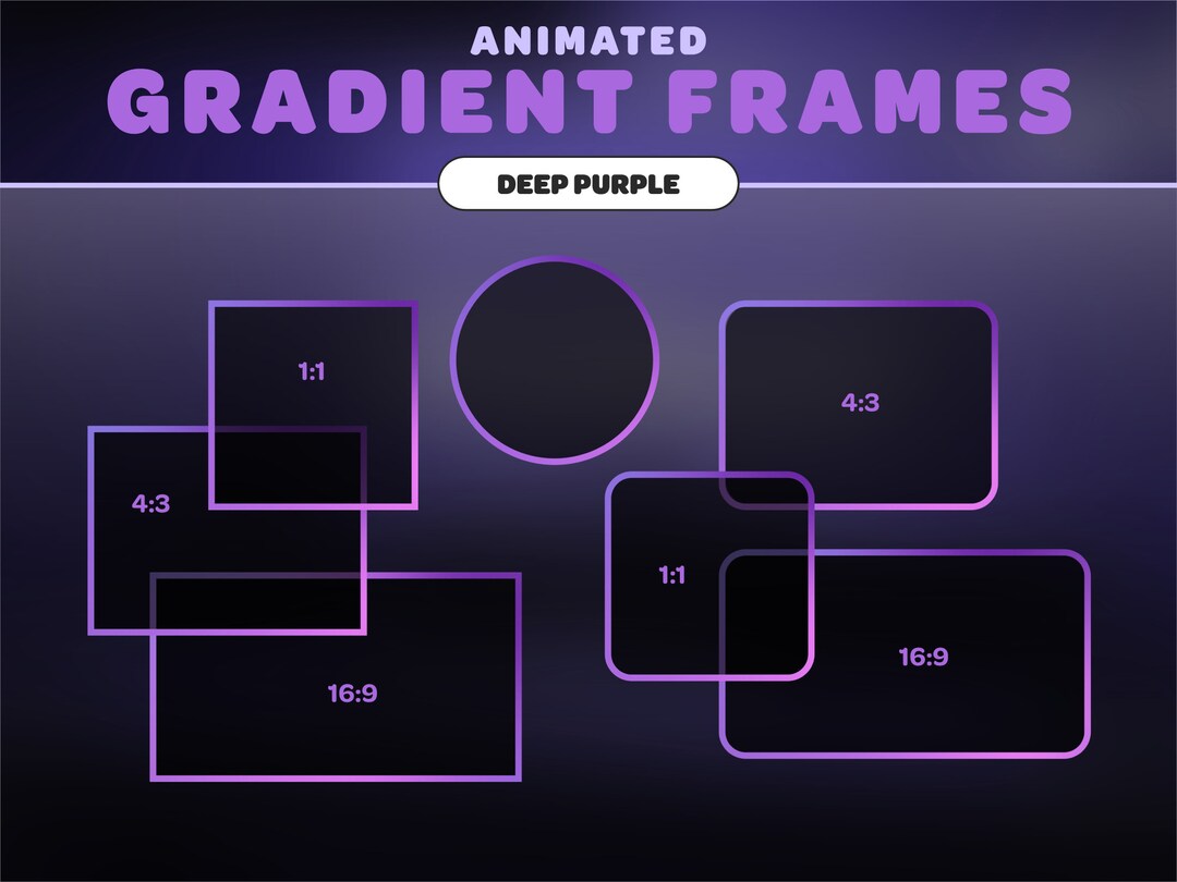 Animated Gradient WEBCAM OVERLAY Purple for Streamers Twitch Discord ...